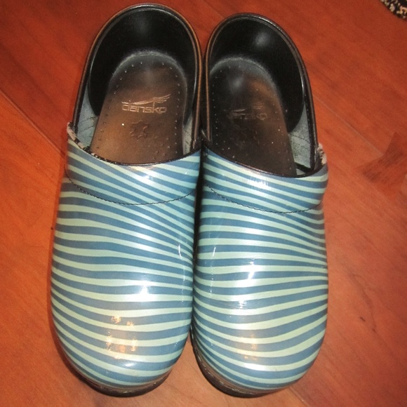 Dansko | Shoes | Blue Strioe Dansko Clogs 39 | Poshmark